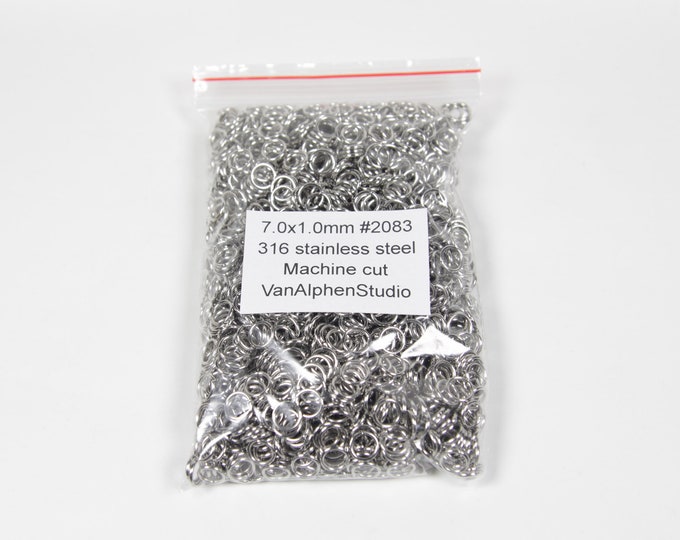 7.0x1.2mm, Stainless Steel Jump Rings, Machine Cut, Chainmaille Rings ...