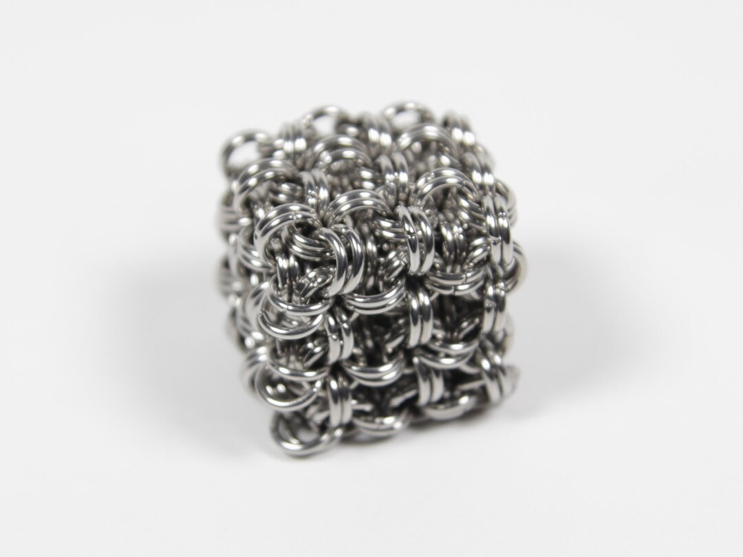 Japanese 8 in 2 Cube, 19swg, Chainmaille Cube, Maille Cube, Jelly Cube ...
