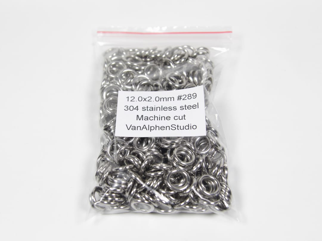 12.0x2.0mm, Stainless Steel Jump Rings, Machine Cut, Chainmaille Rings ...