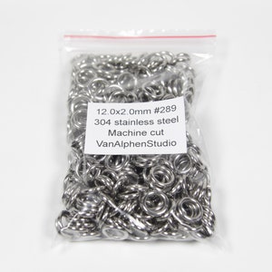 12.0x2.0mm, Stainless Steel Jump Rings, Machine Cut, Chainmaille Rings ...