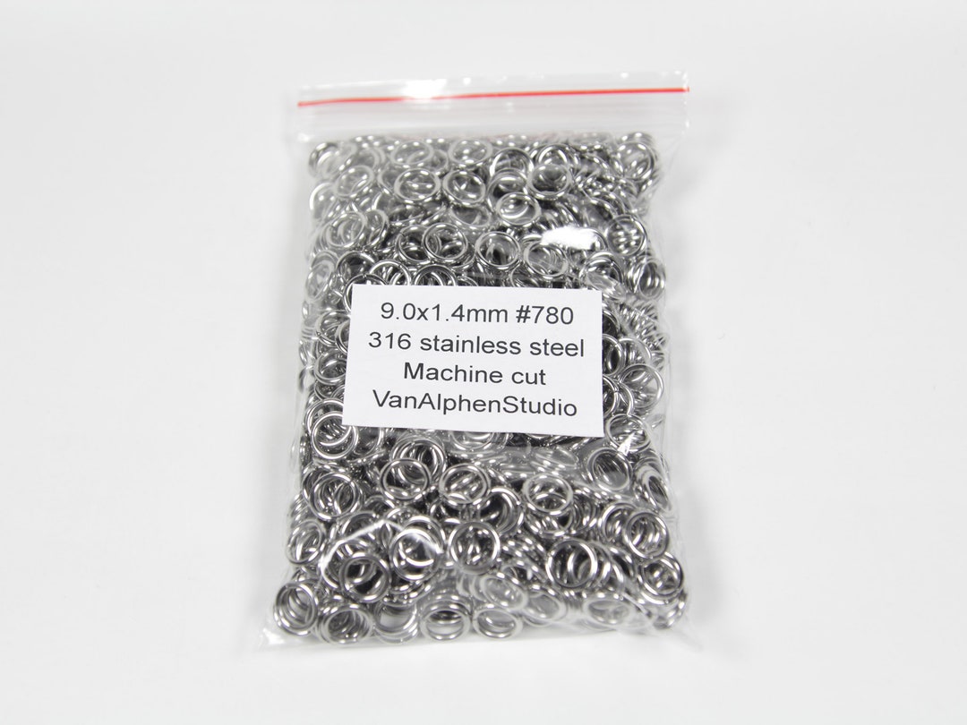 9.0x1.4mm, Stainless Steel Jump Rings, Machine Cut, Chainmaille Rings ...