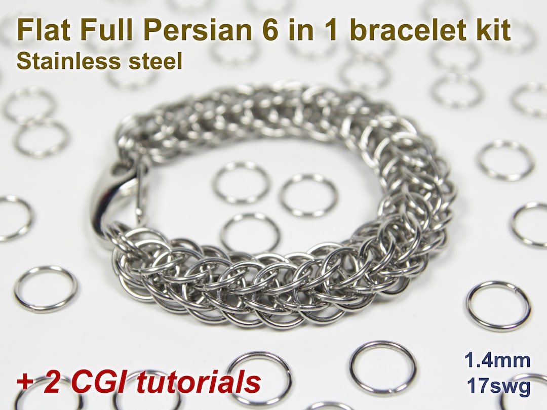 Flat Full Persian 6 in 1 Bracelet Kit, 1.4mm, Chainmaille Kit ...