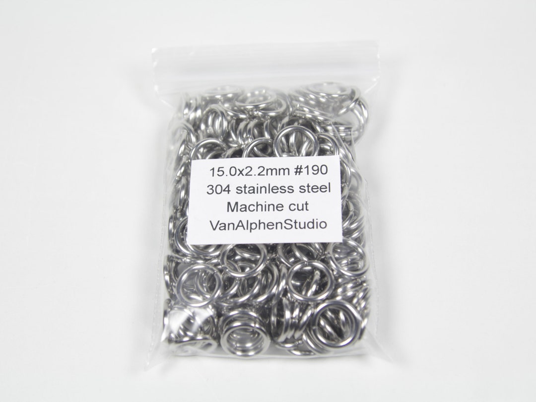 15.0x2.2mm, Stainless Steel Jump Rings, Machine Cut, Chainmaille Rings ...