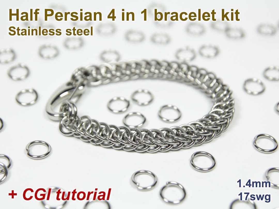 Half Persian 4 in 1 Bracelet Kit, Chainmaille Kit, Stainless Steel ...