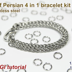Half Persian 4 in 1 Bracelet Kit, Chainmaille Kit, Stainless Steel ...