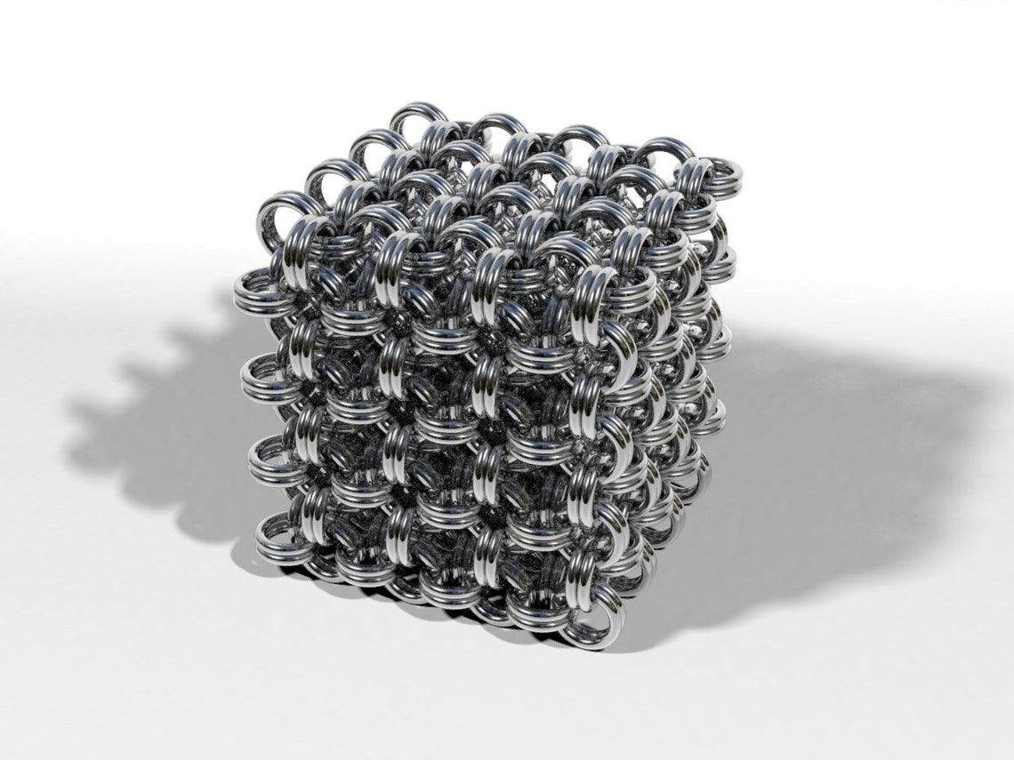 Japanese 8 in 2 Cube 19swg Chainmaille Cube Maille Cube - Etsy