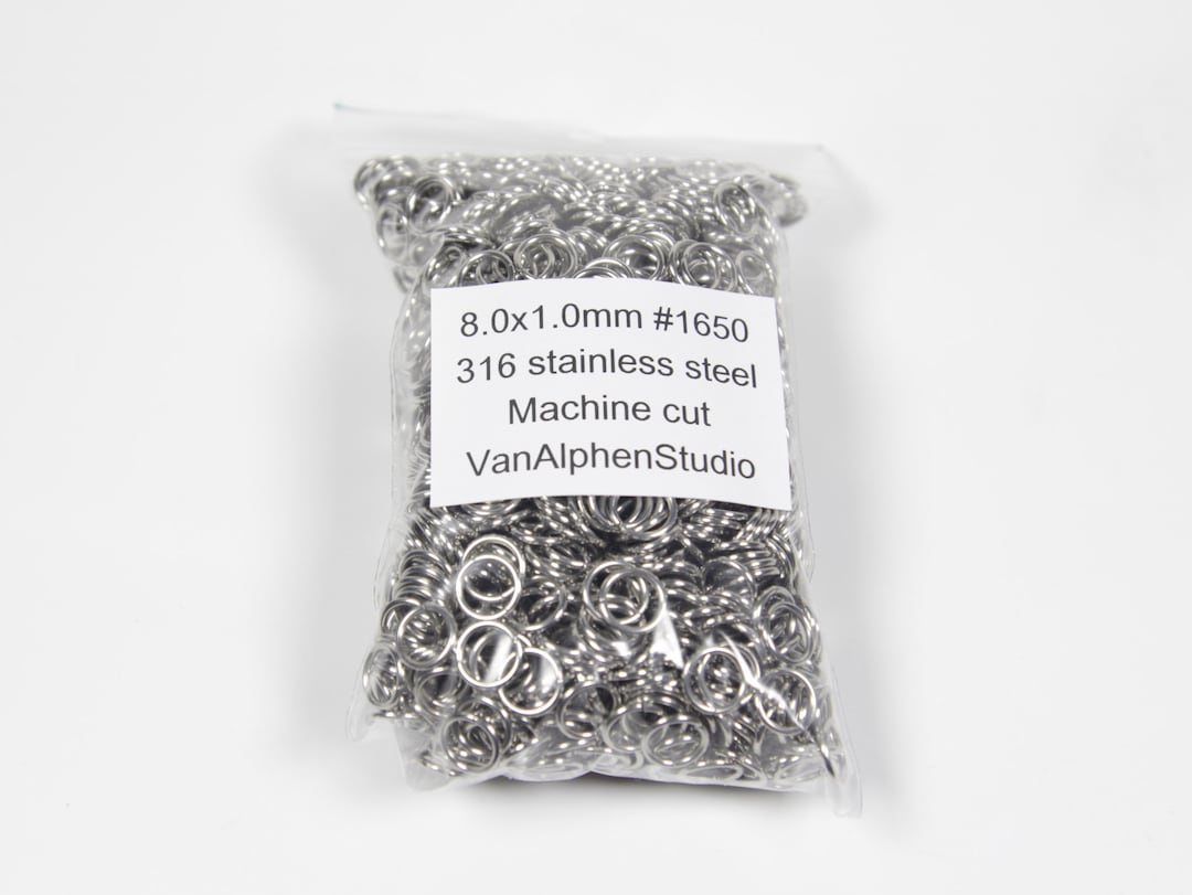 8.0x1.0mm, Stainless Steel Jump Rings, Machine Cut, Chainmaille Rings ...