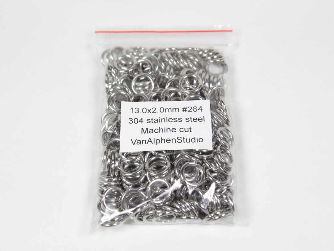 13.0x2.0mm, Stainless Steel Jump Rings, Machine Cut, Chainmaille Rings ...