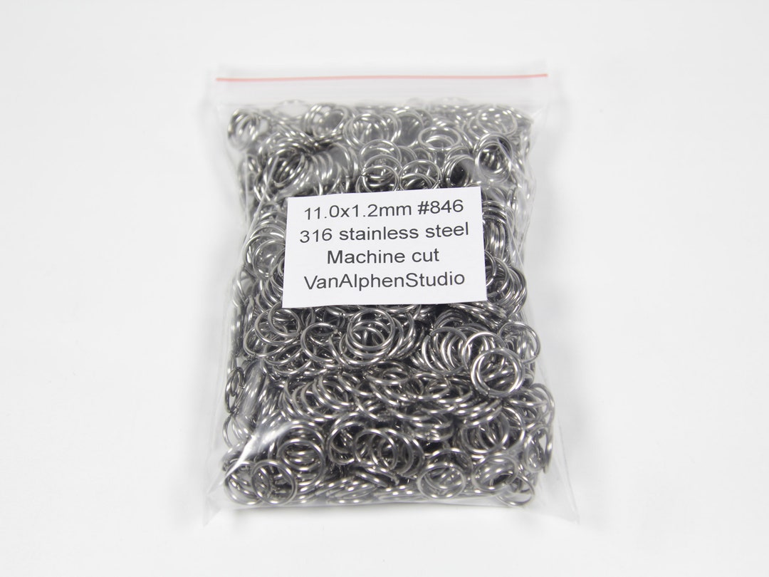 11.0x1.2mm, Stainless Steel Jump Rings, Machine Cut, Chainmaille Rings ...