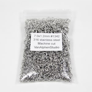 7.0x1.2mm, Stainless Steel Jump Rings, Machine Cut, Chainmaille Rings ...