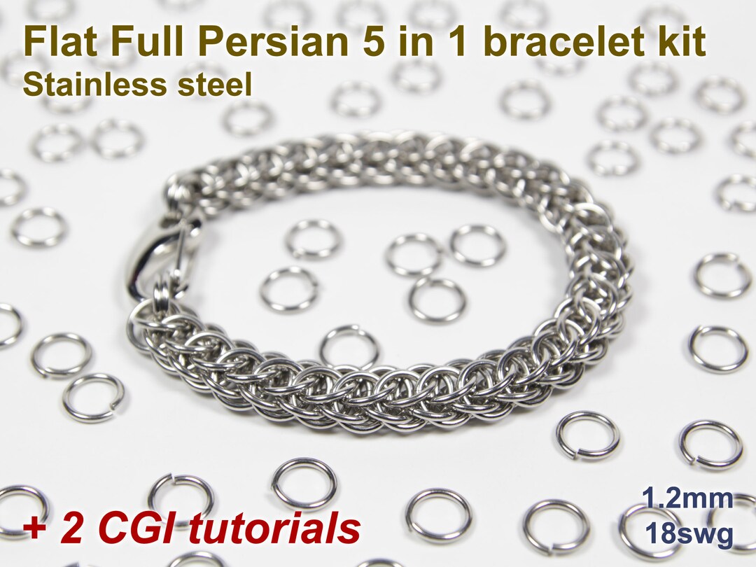 Flat Full Persian 5 in 1 Bracelet Kit, 1.2mm, Chainmaille Kit ...