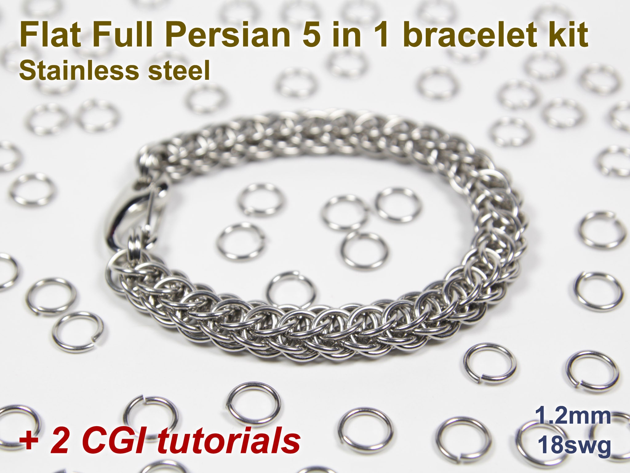 Flat Full Persian 5 in 1 Bracelet Kit Chainmaille Kit - Etsy