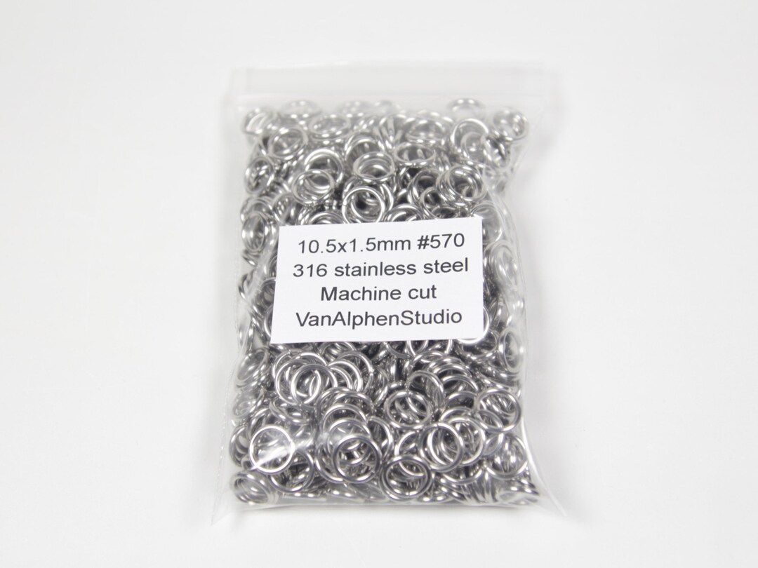 10.5x1.5mm, Stainless Steel Jump Rings, Machine Cut, Chainmaille Rings ...