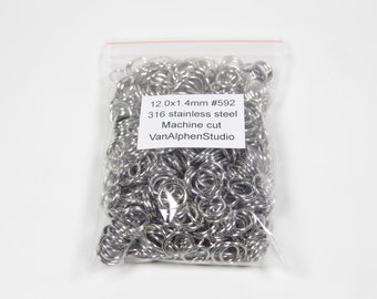 10.5x1.2mm, Stainless Steel Jump Rings, Machine Cut, Chainmaille Rings ...