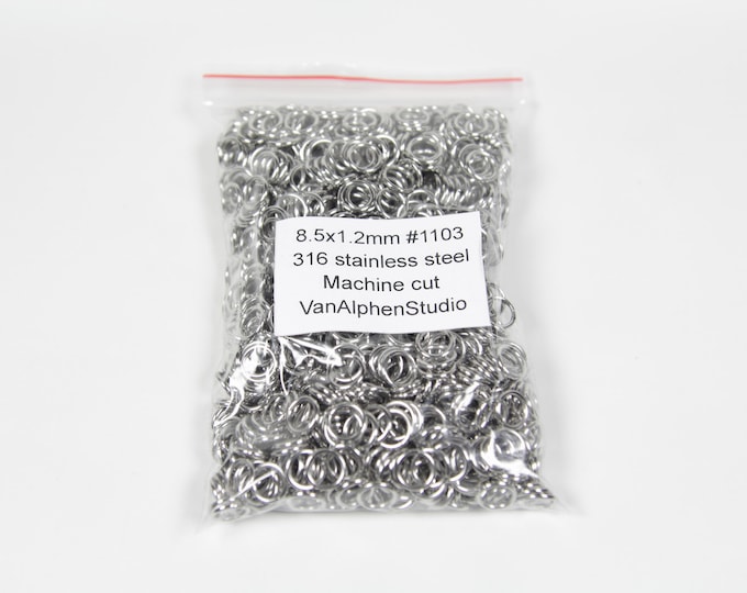 8.5x1.2mm, Stainless Steel Jump Rings, Machine Cut, Chainmaille Rings ...
