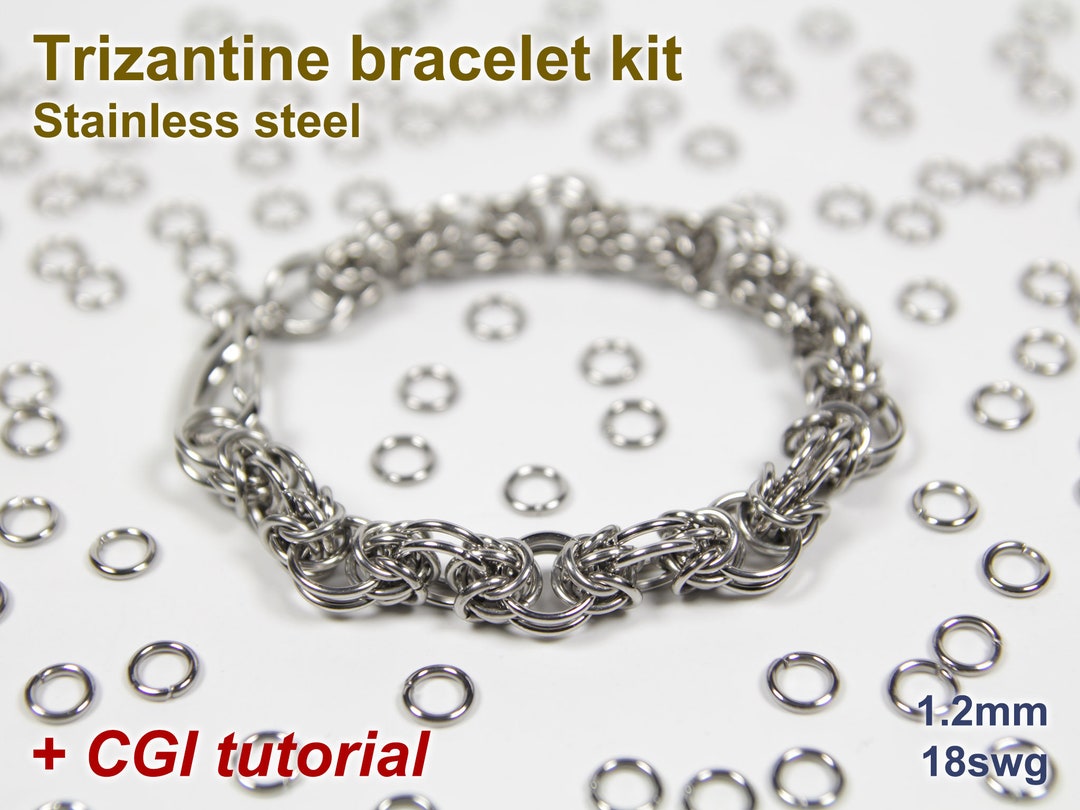 Trizantine Bracelet Kit, 1.2mm, Chainmaille Kit, Stainless Steel ...