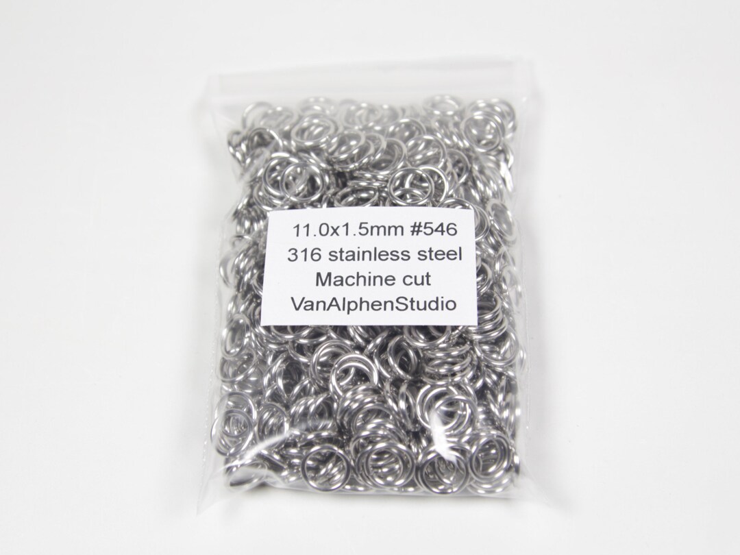 11.0x1.5mm, Stainless Steel Jump Rings, Machine Cut, Chainmaille Rings ...