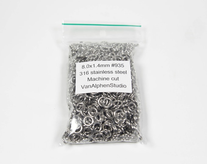 8.0x1.4mm, Stainless Steel Jump Rings, Machine Cut, Chainmaille Rings ...