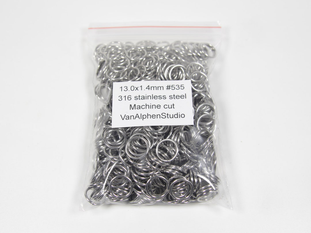 13.0x1.4mm, Stainless Steel Jump Rings, Machine Cut, Chainmaille Rings ...