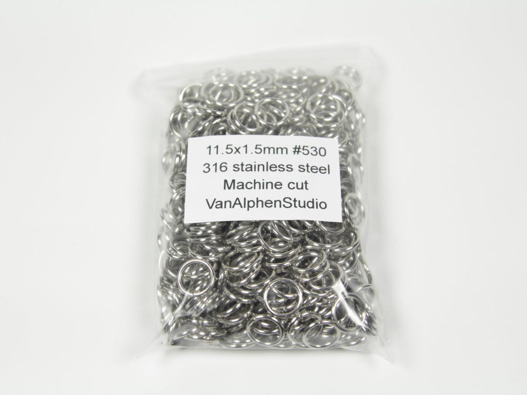 11.5x1.5mm, Stainless Steel Jump Rings, Machine Cut, Chainmaille Rings ...