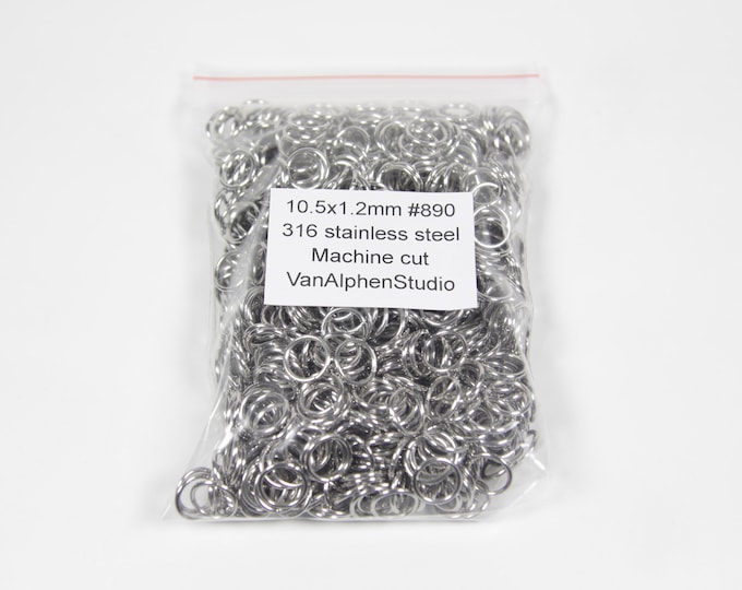 9.5x1.2mm, Stainless Steel Jump Rings, Machine Cut, Chainmaille Rings ...