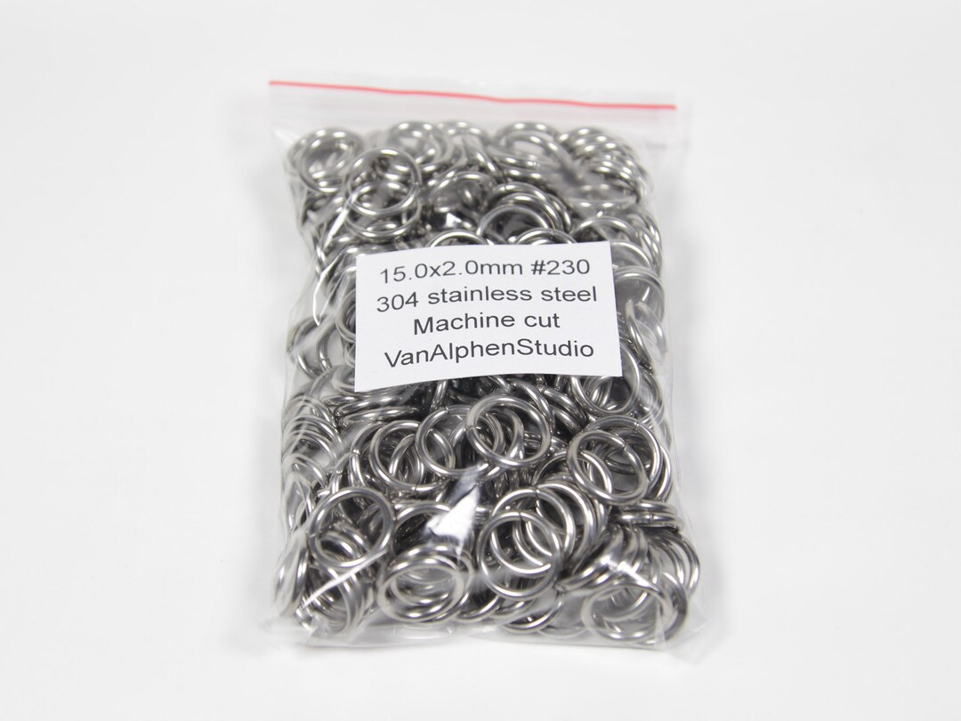 15.0x2.0mm, Stainless Steel Jump Rings, Machine Cut, Chainmaille Rings ...