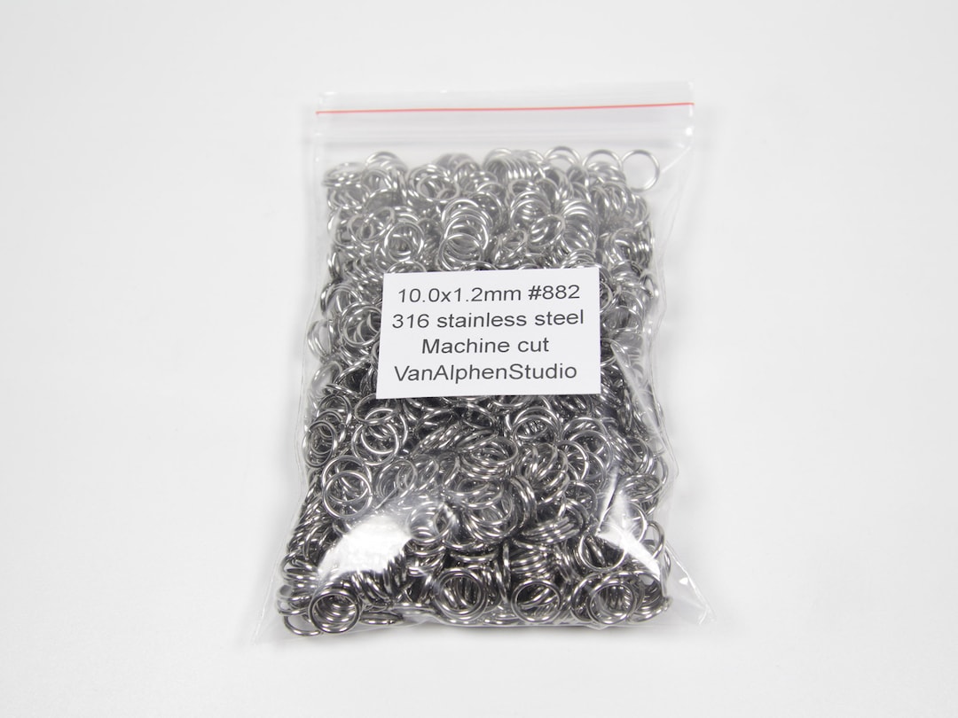 10.0x1.2mm, Stainless Steel Jump Rings, Machine Cut, Chainmaille Rings ...