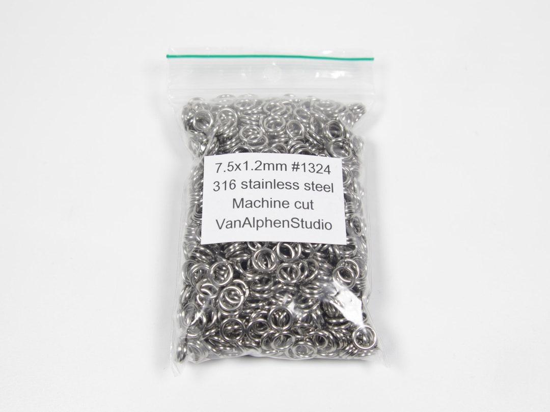 7.5x1.2mm, Stainless Steel Jump Rings, Machine Cut, Chainmaille Rings ...