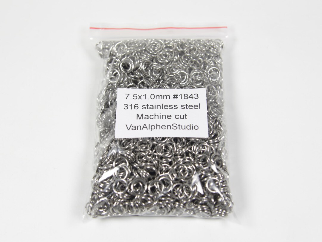 7.5x1.0mm, Stainless Steel Jump Rings, Machine Cut, Chainmaille Rings ...