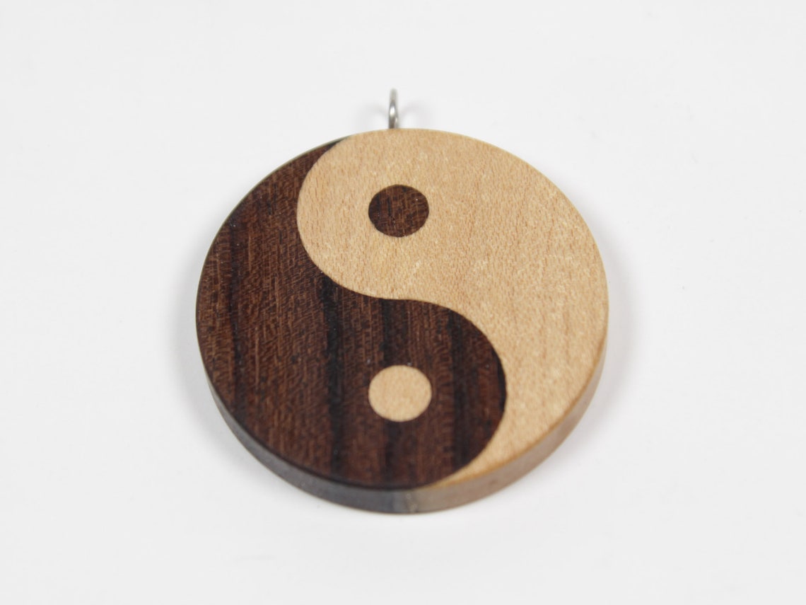 Wooden Yin Yang Pendant, Yin Yang Necklace, Yin Yang Symbol, Yin Yang ...