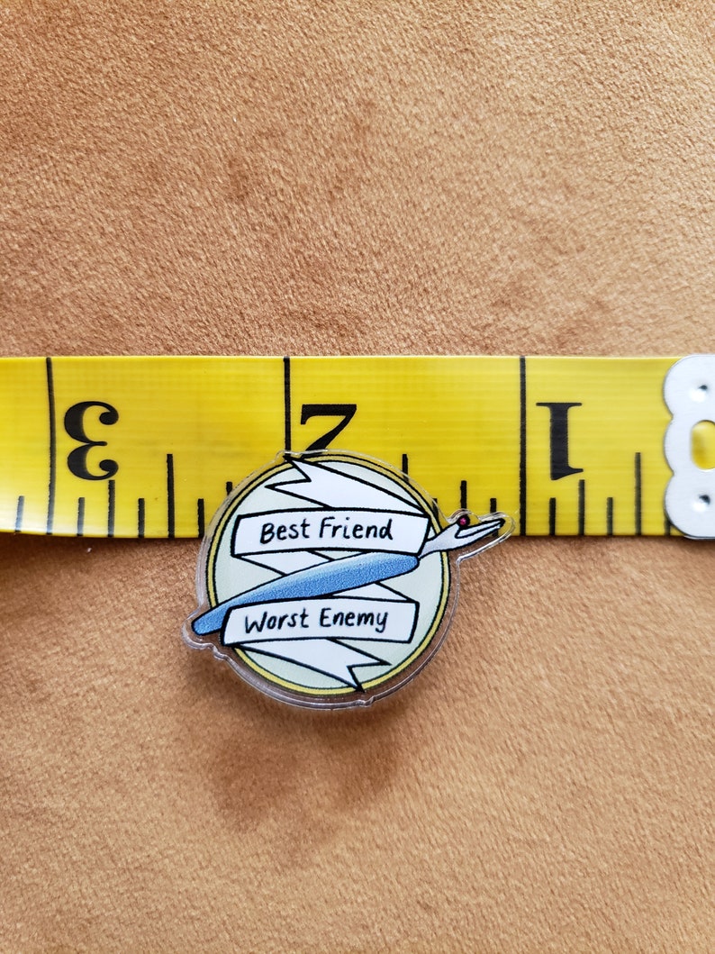 Lapel Pin Acrylic Pin Best Friend Worst Enemy Seam - Etsy