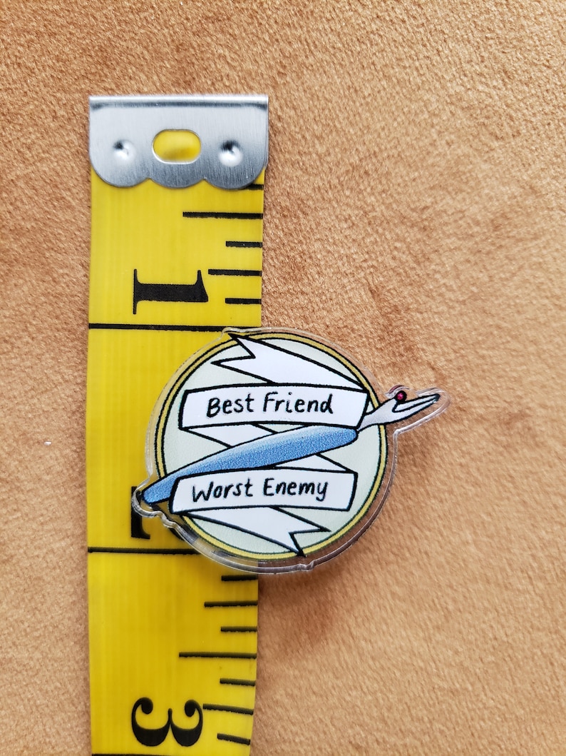 Lapel Pin Acrylic Pin Best Friend Worst Enemy Seam - Etsy