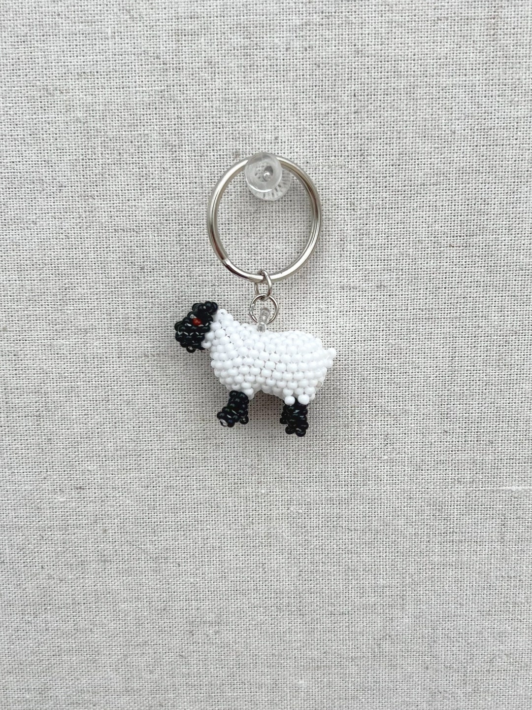 3D Seed Bead Sheep Keychain, Seed Bead, Keychain, Sheep Keychain ...