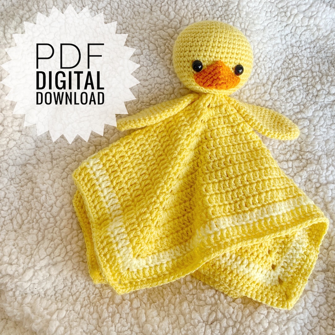 Crochet Duck Lovey PATTERN: Frankie the Duck Security Blanket (PDF ...