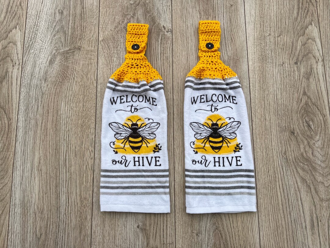 Spring Kitchen Towels (set of 2) Welcome to Our Hive, Honey Bee ...