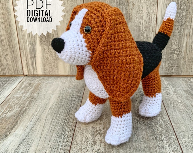 PATTERN: Biscuit the Beagle - Crochet Beagle Pattern - Amigurumi Beagle ...