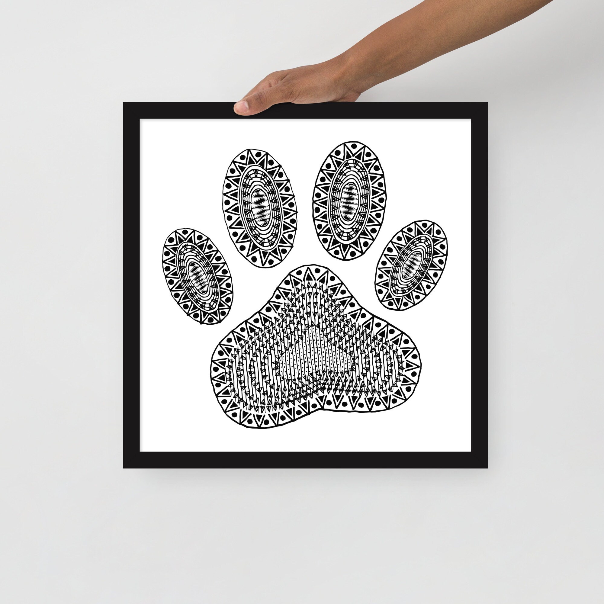 Abstract Art Tribal Dog Paw Print - Framed Square Poster - Gift Idea ...