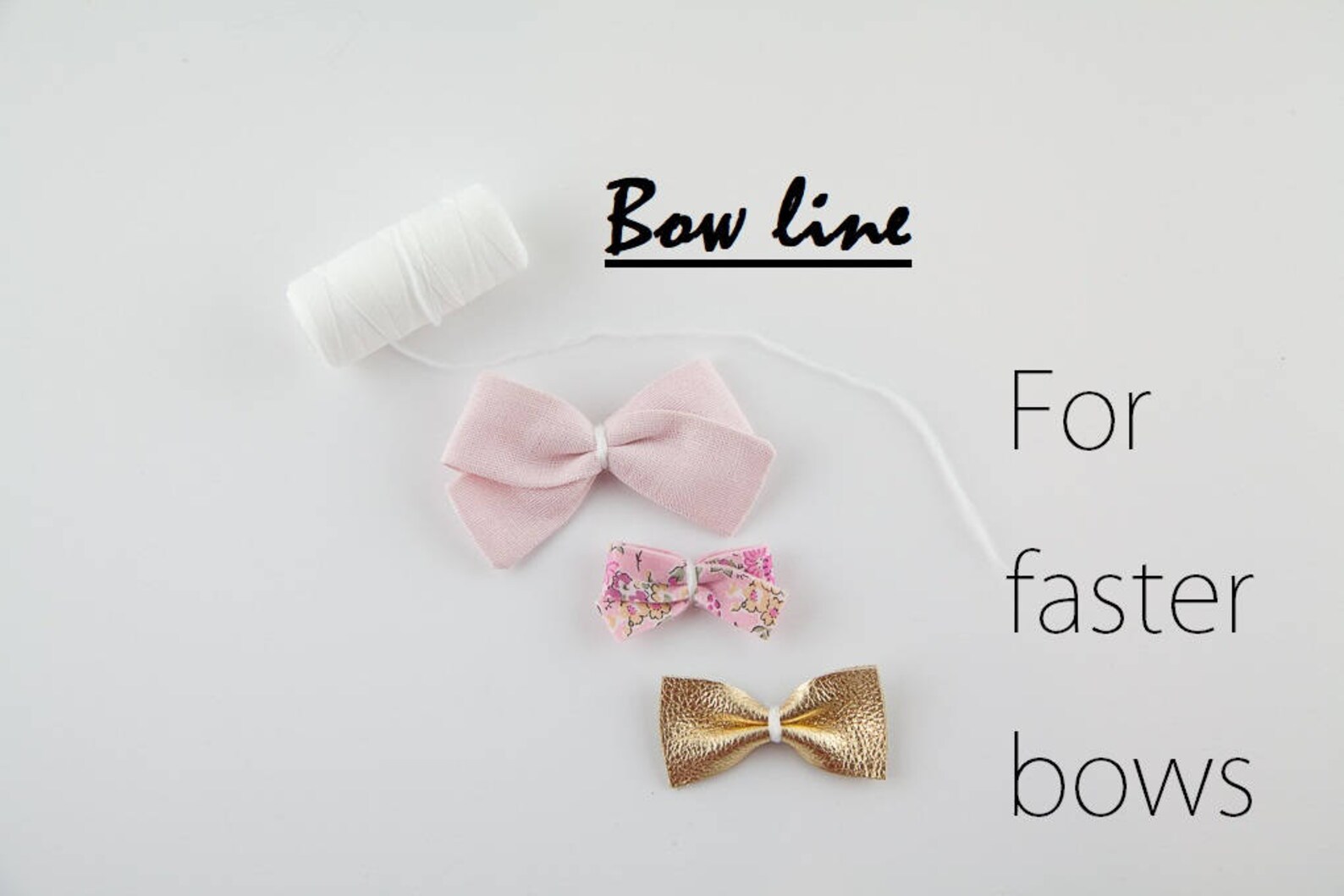 Bow Line, Bow Thread, White Thread, DIY Bow Thread, for Easier Hair Bow ...