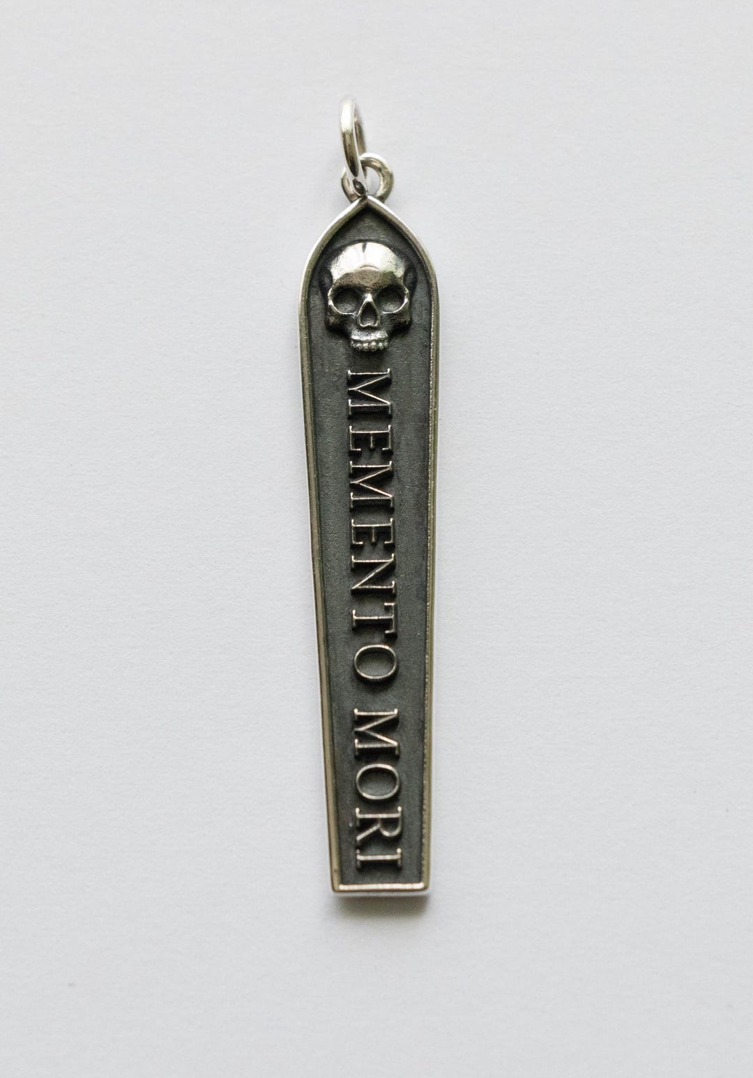 925 Sterling Silver Memento Mori Bar Pendant - Etsy