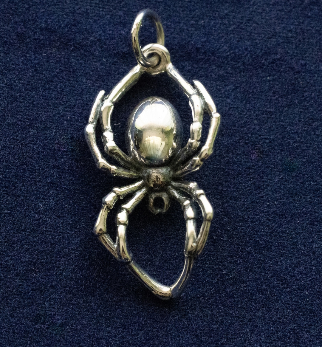 925 Sterling Silver Spider Charm - Etsy