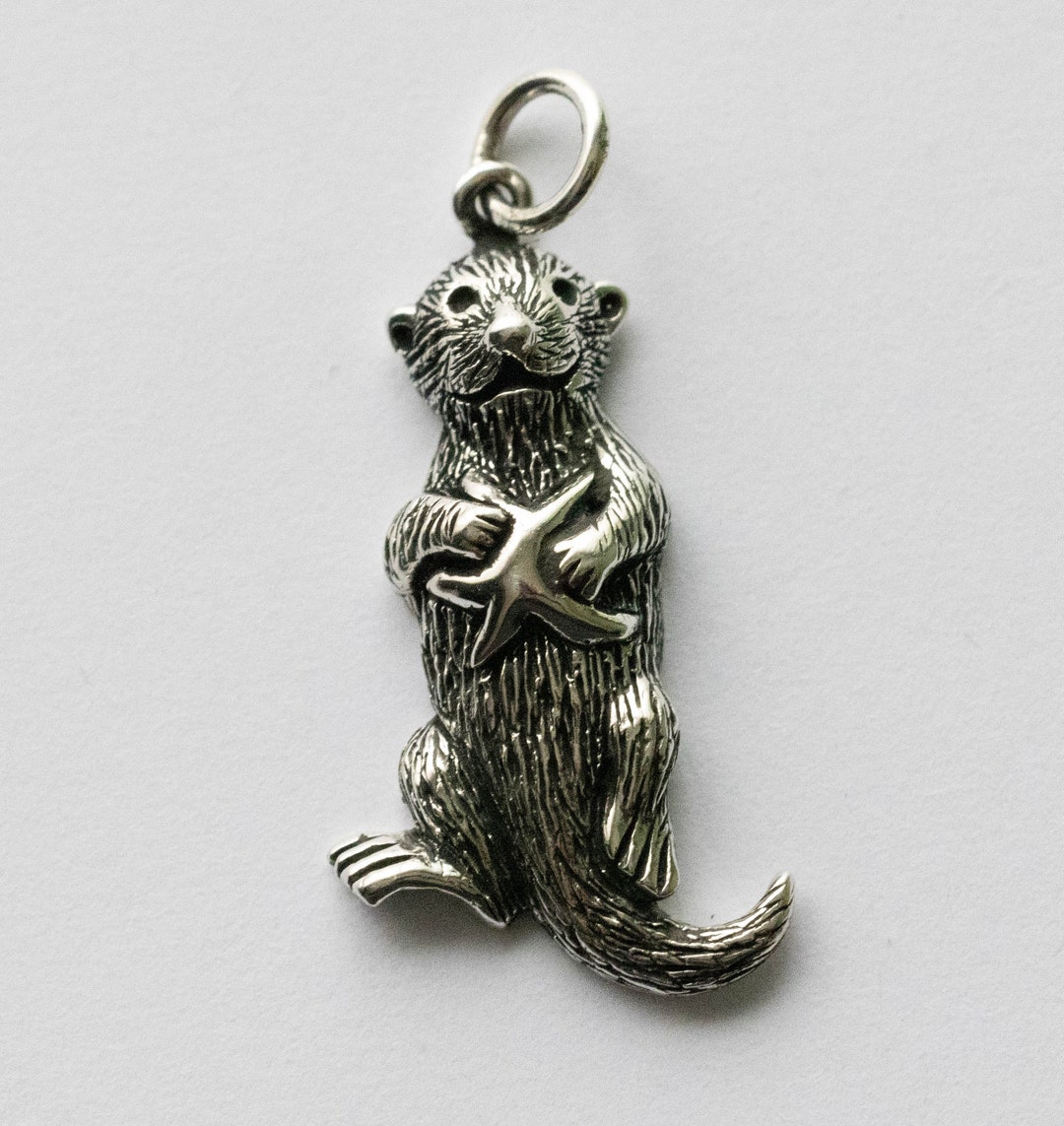 925 Sterling Silver Sea Otter Charm - Etsy