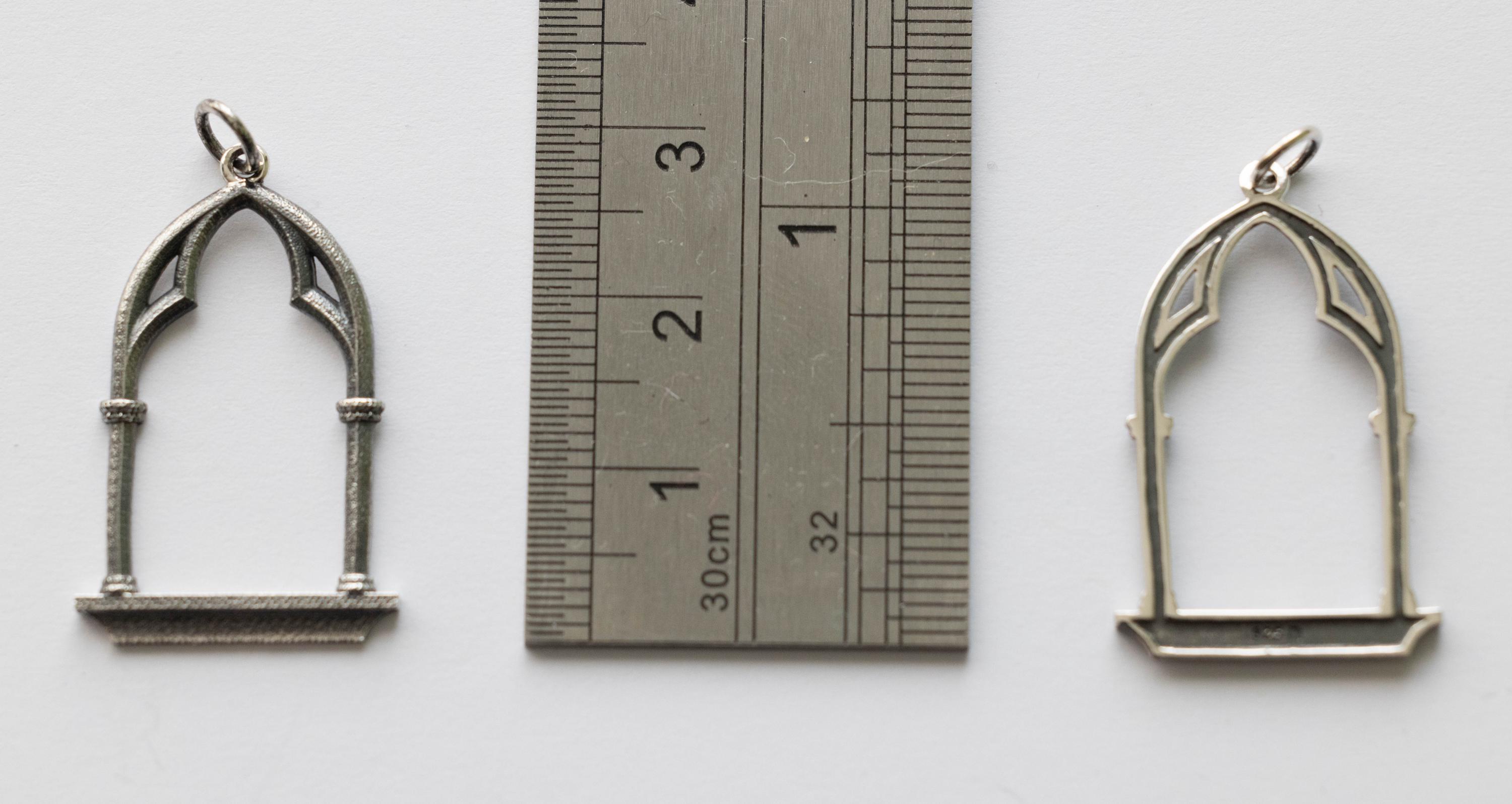 925 Sterling Silver Gothic Window Charm - Etsy