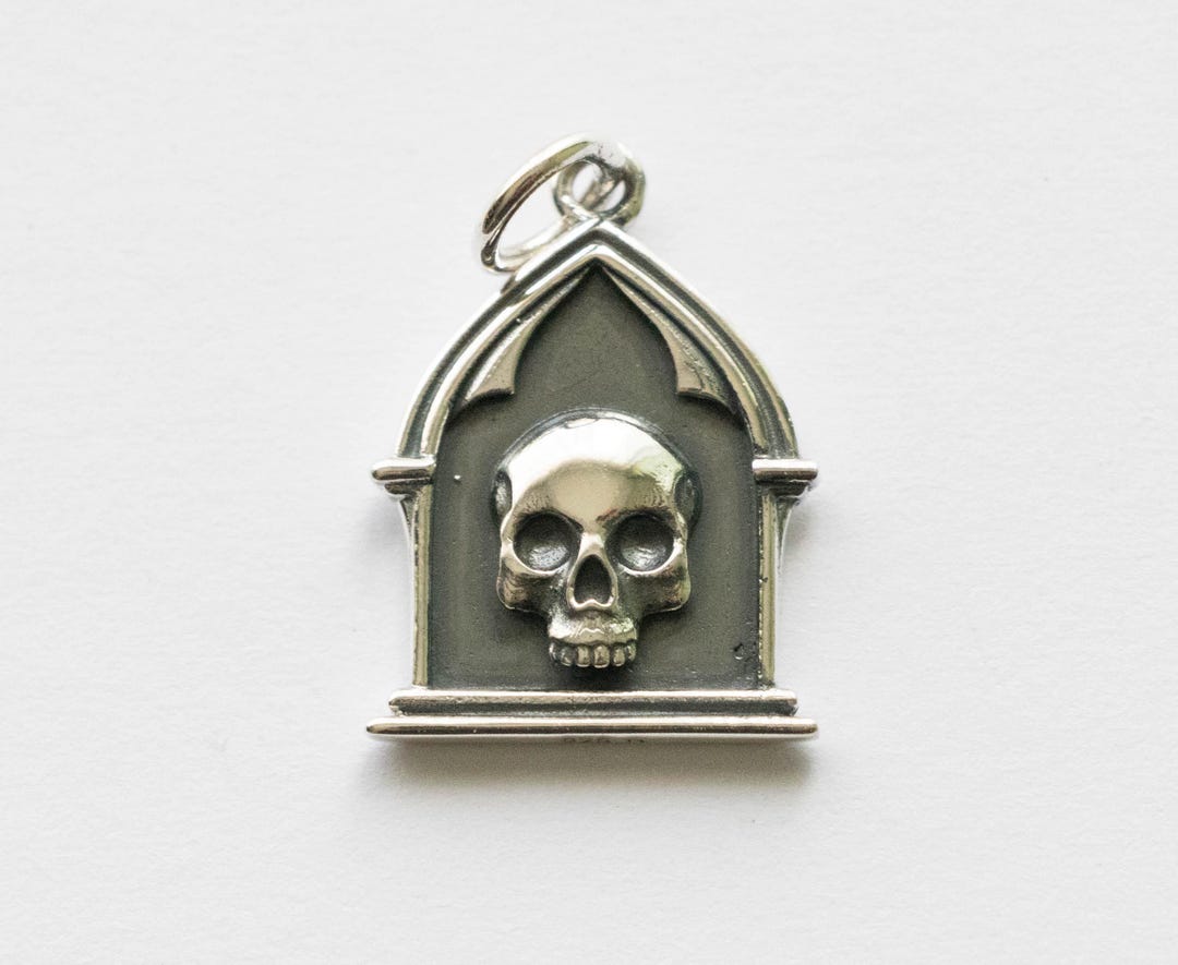 925 Sterling Silver Reliquary Skull Charm - Etsy