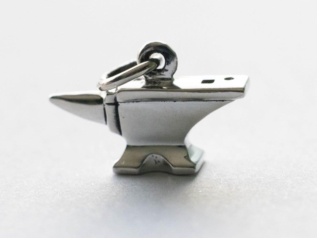 925 Sterling Silver Anvil Charm - Etsy UK