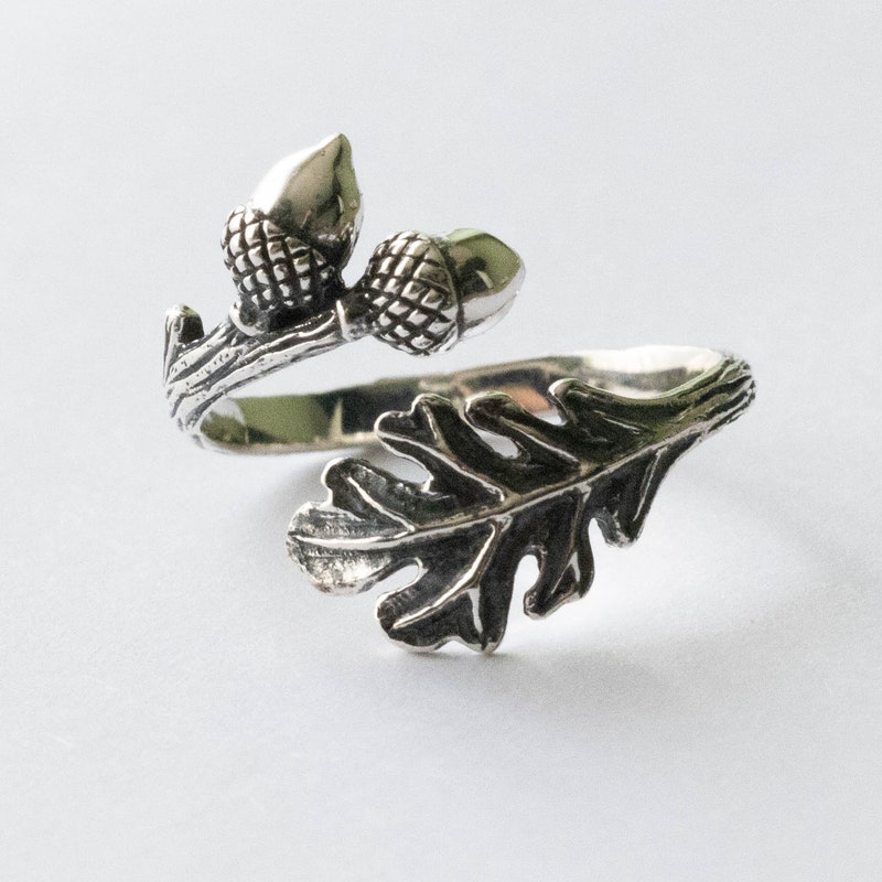 Acorn Ring Silver - Etsy UK