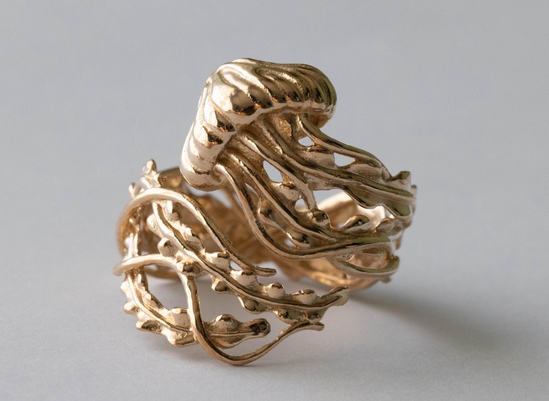 Bronze Jellyfish Adjustable Ring - Etsy