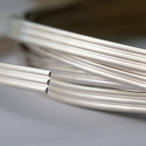 925 Sterling Silver Pattern 1/2 Round Wire 3.10 X 1.27mm - Etsy UK