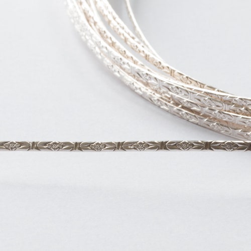 925 Sterling Silver Pattern 1/2 Round Wire 3.10 X 1.27mm - Etsy UK