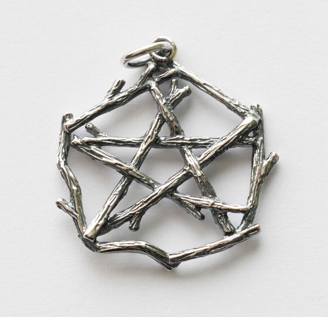 925 Sterling Silver Pentagram Branch Charm - Etsy