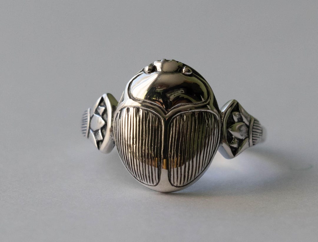925 Sterling Silver Scarab Ring - Etsy